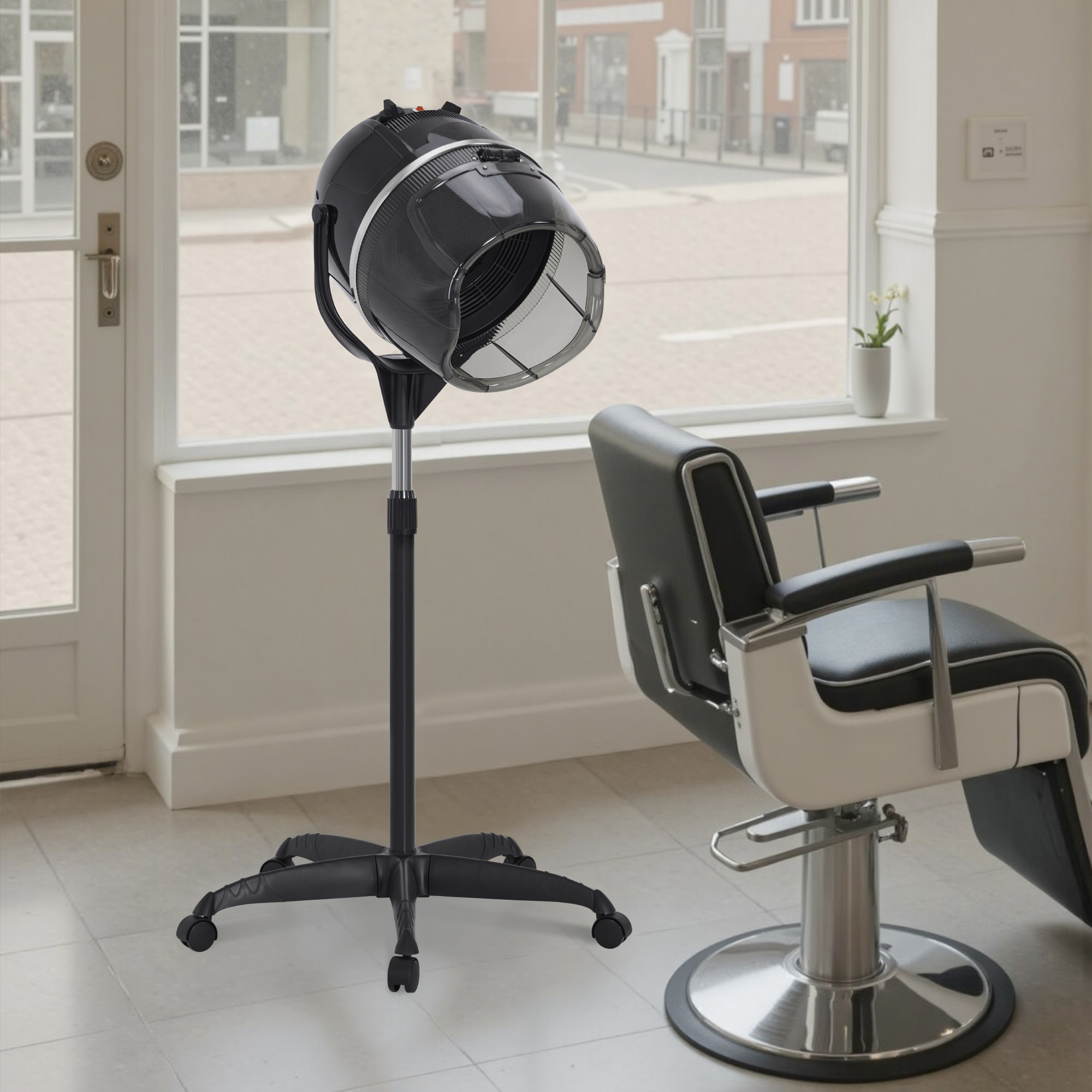 BarberPub Portable Professional Bonnet Hood Hair Dryer, Stand-up ...