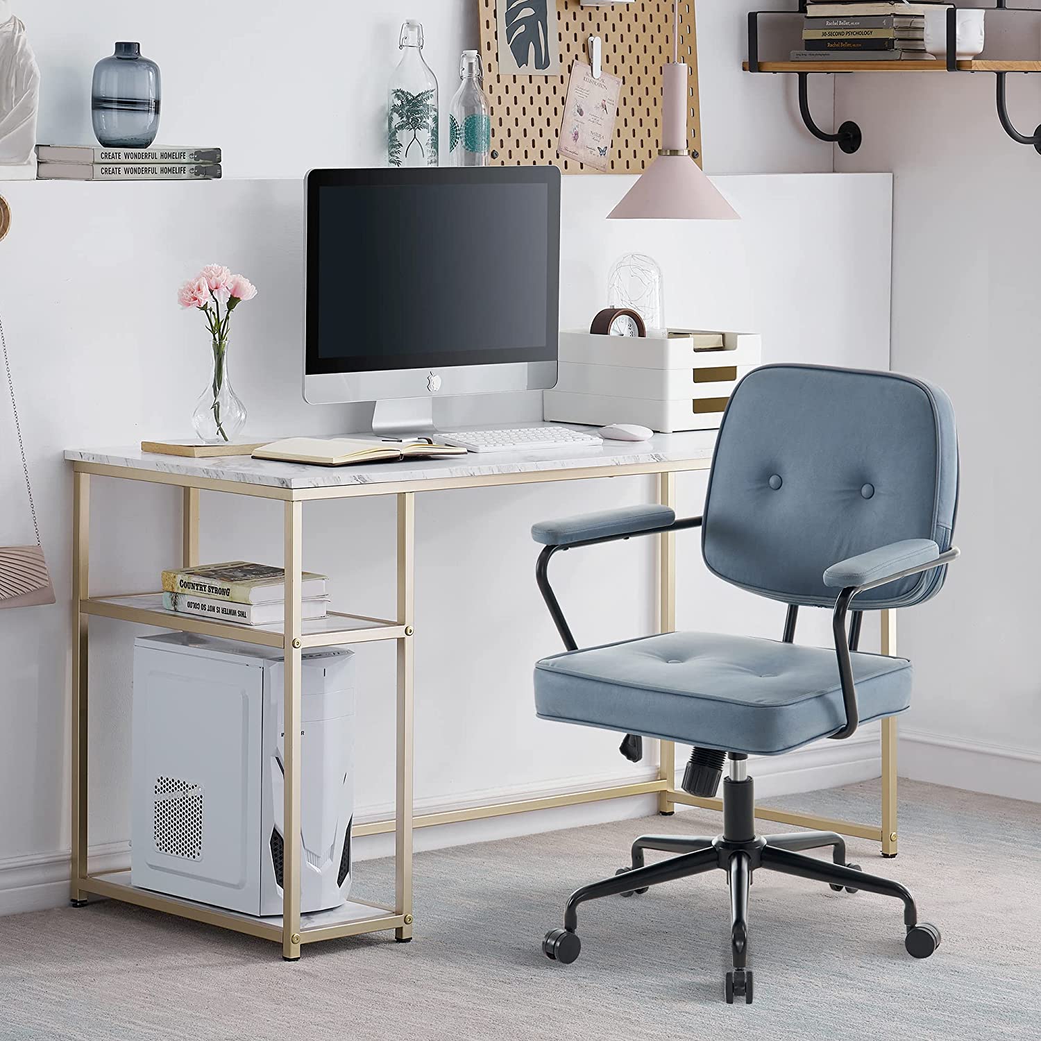 BarberPub Adjustable Home Office Chairs Rolling Manicure Chair Salon ...