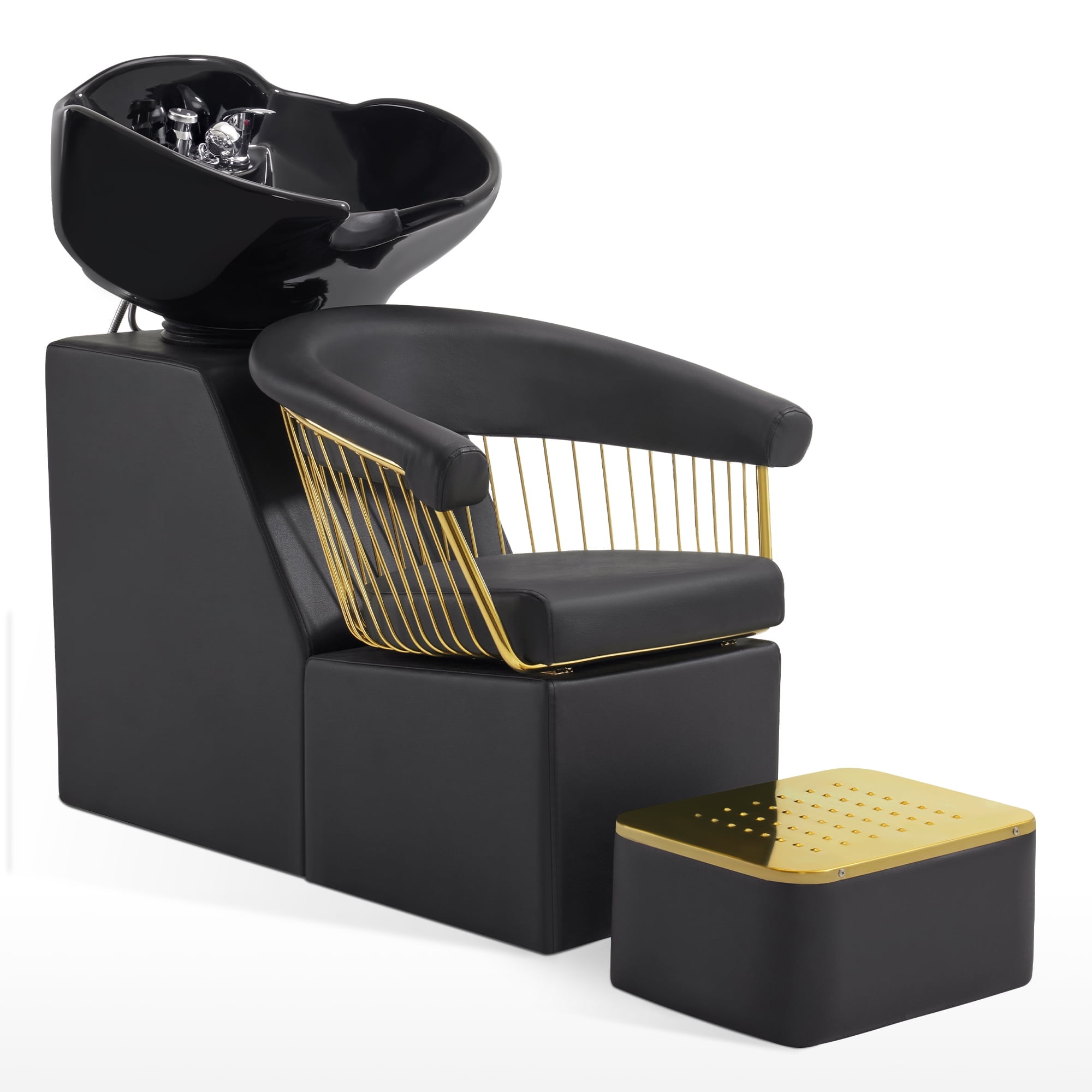 BarberPub Backwash Shampoo Station Chair, Adjustable Ceramic Hair Wash ...