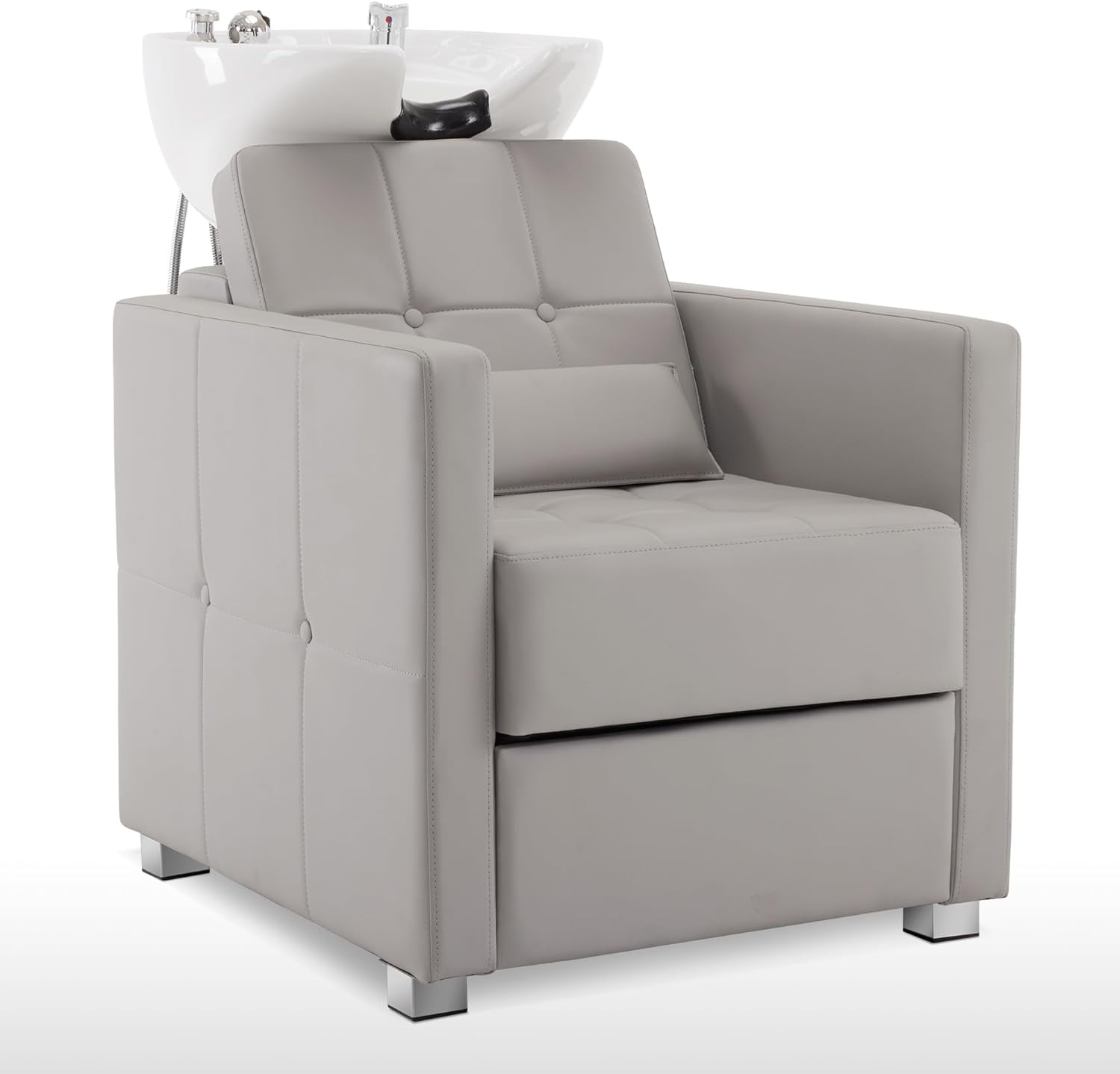 BarberPub Classic Shampoo Station Chair, Adjustable Ceramic Hair Wash ...