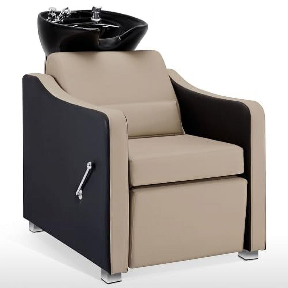 BarberPub Backwash Shampoo Station Chair, Adjustable Porcelain Ceramic ...