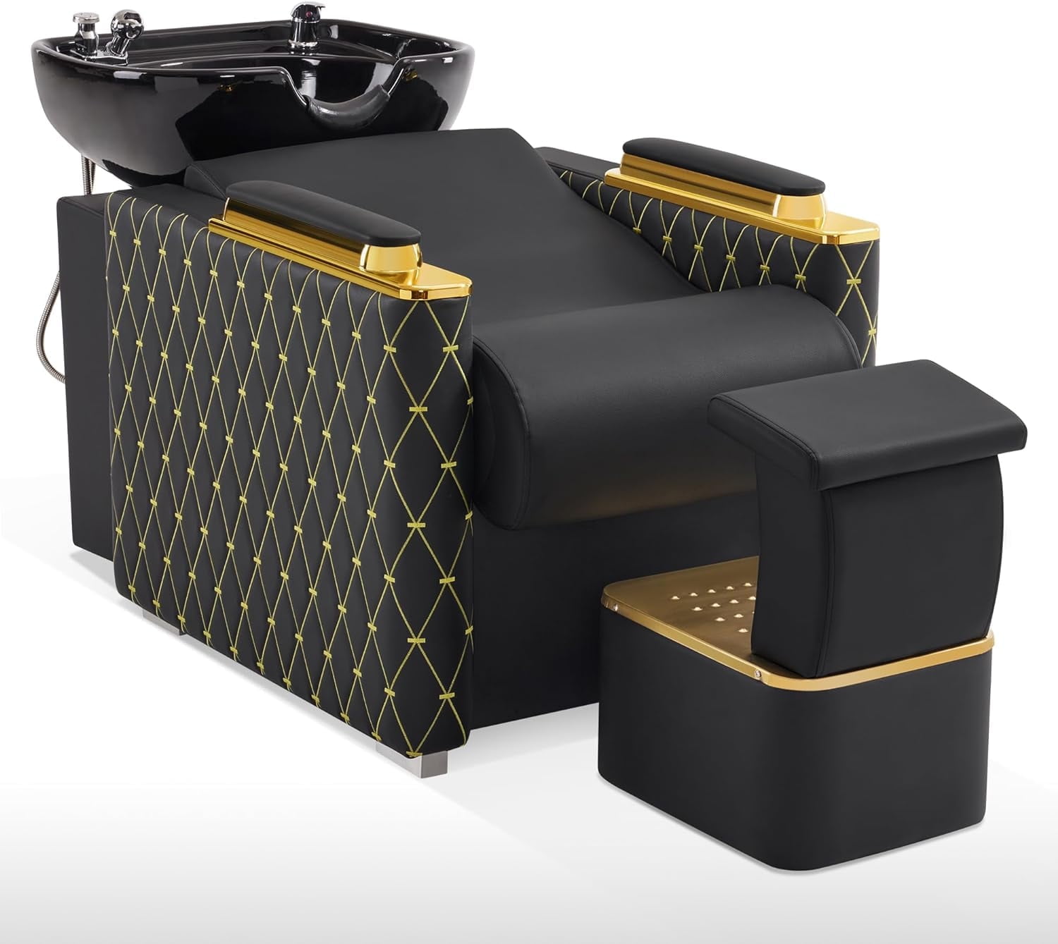 BarberPub Backwash Shampoo Station Chair with Ceramic Hair Wash Bowl ...