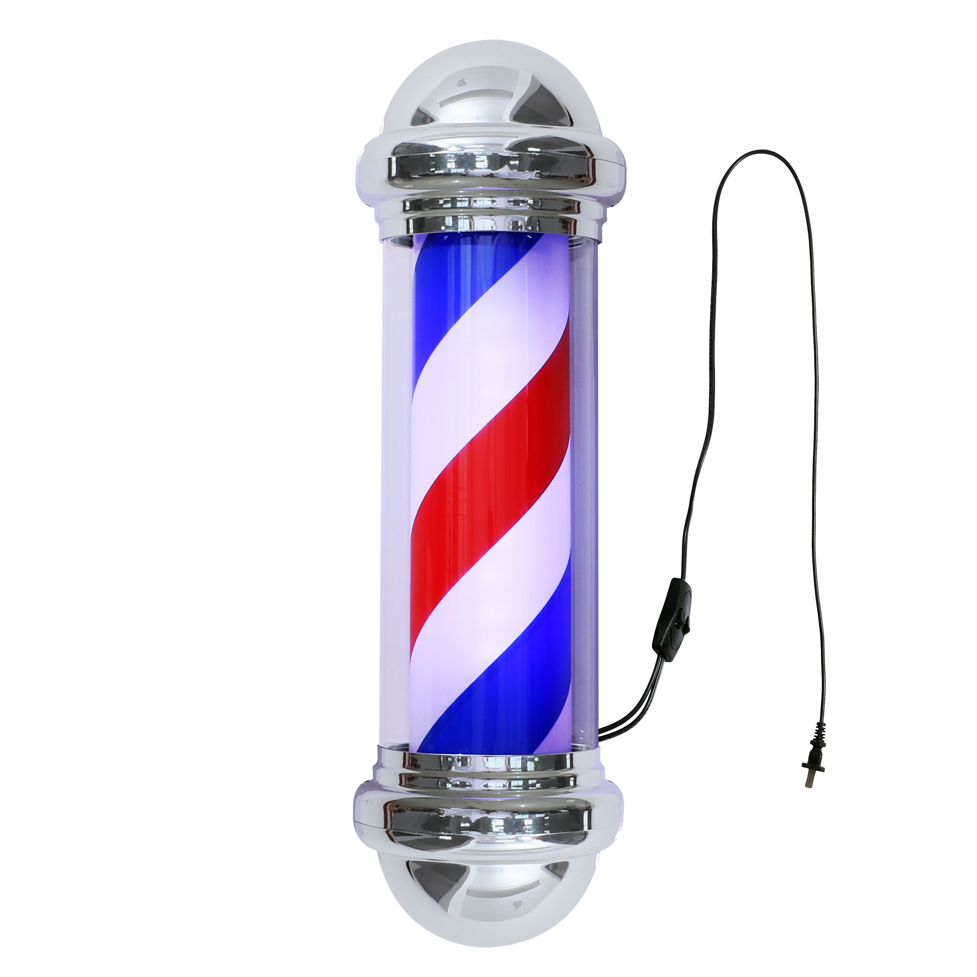 BarberPub Barber Pole with LED, Salon Spa Stripes Rotating Lamp ...
