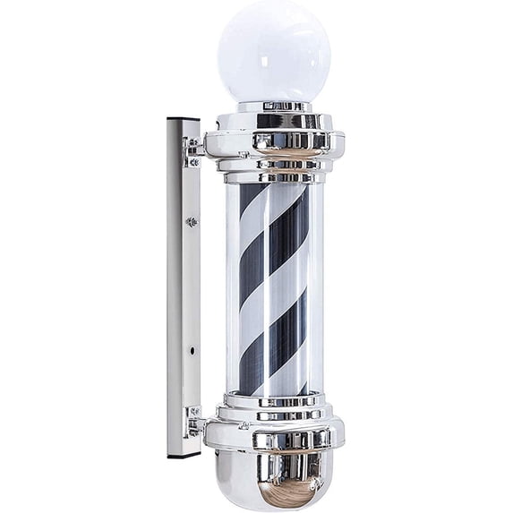 BarberPub Barber Pole, LED Rotating Light, Acrylic Cover, Wall-Mounted ...