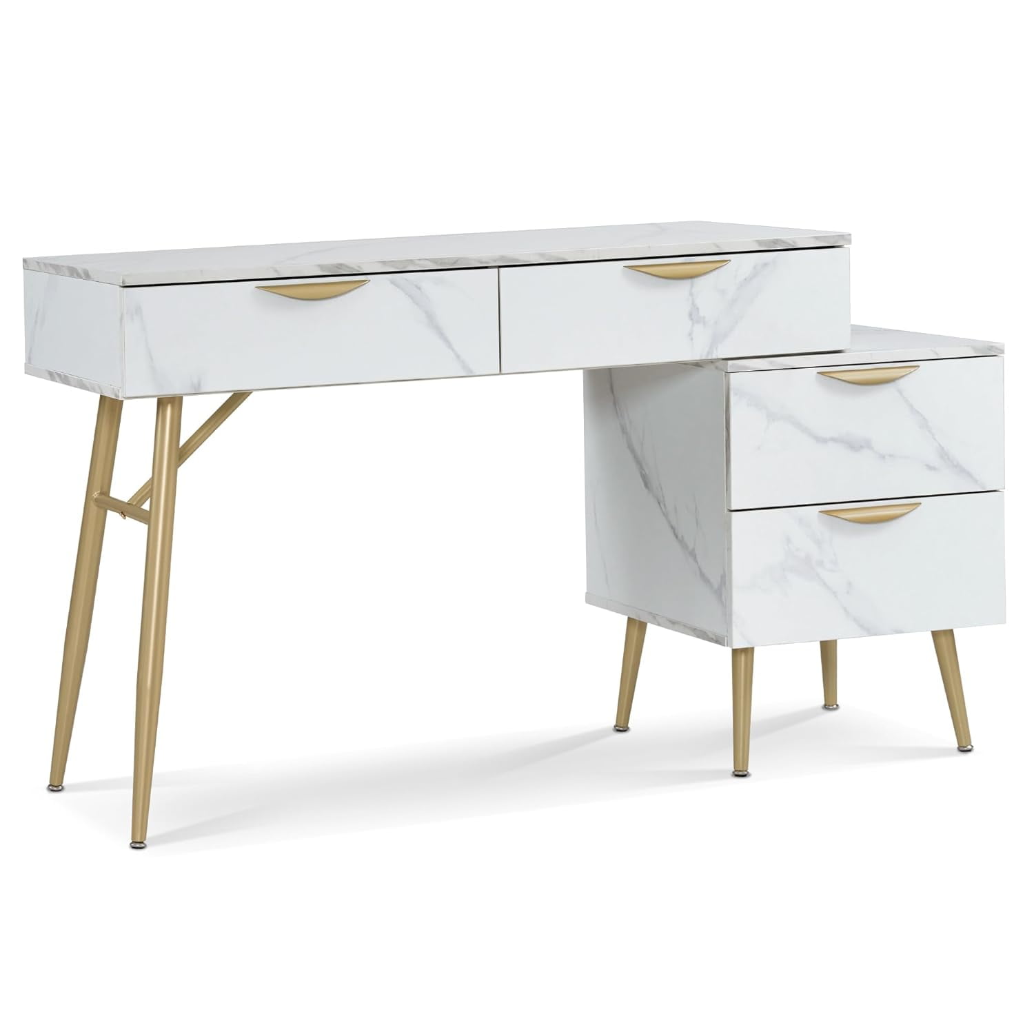 BarberPub Makeup Vanity Desk without Mirror, 4 Drawers for Living Room ...