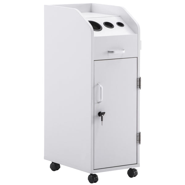 BarberPub Beauty Salon Trolley Cart with Hair Dryer Holder, Lockable ...