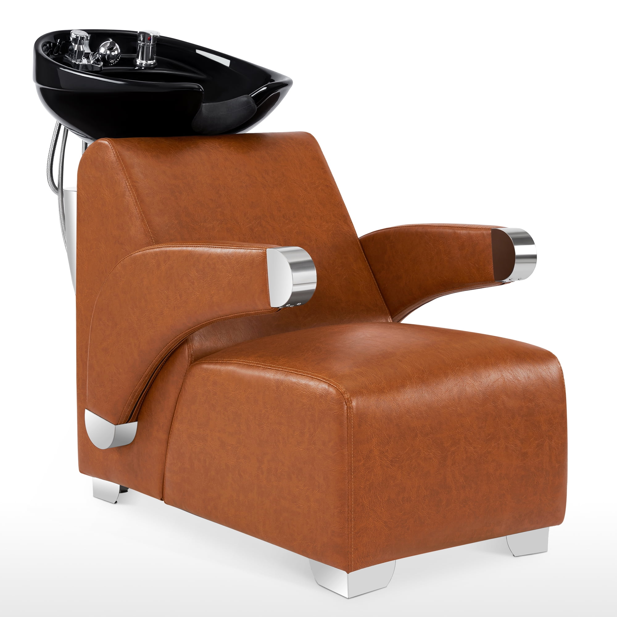BarberPub Ceramic Bowl Backwash Shampoo Chair, Adjustable Modern ...