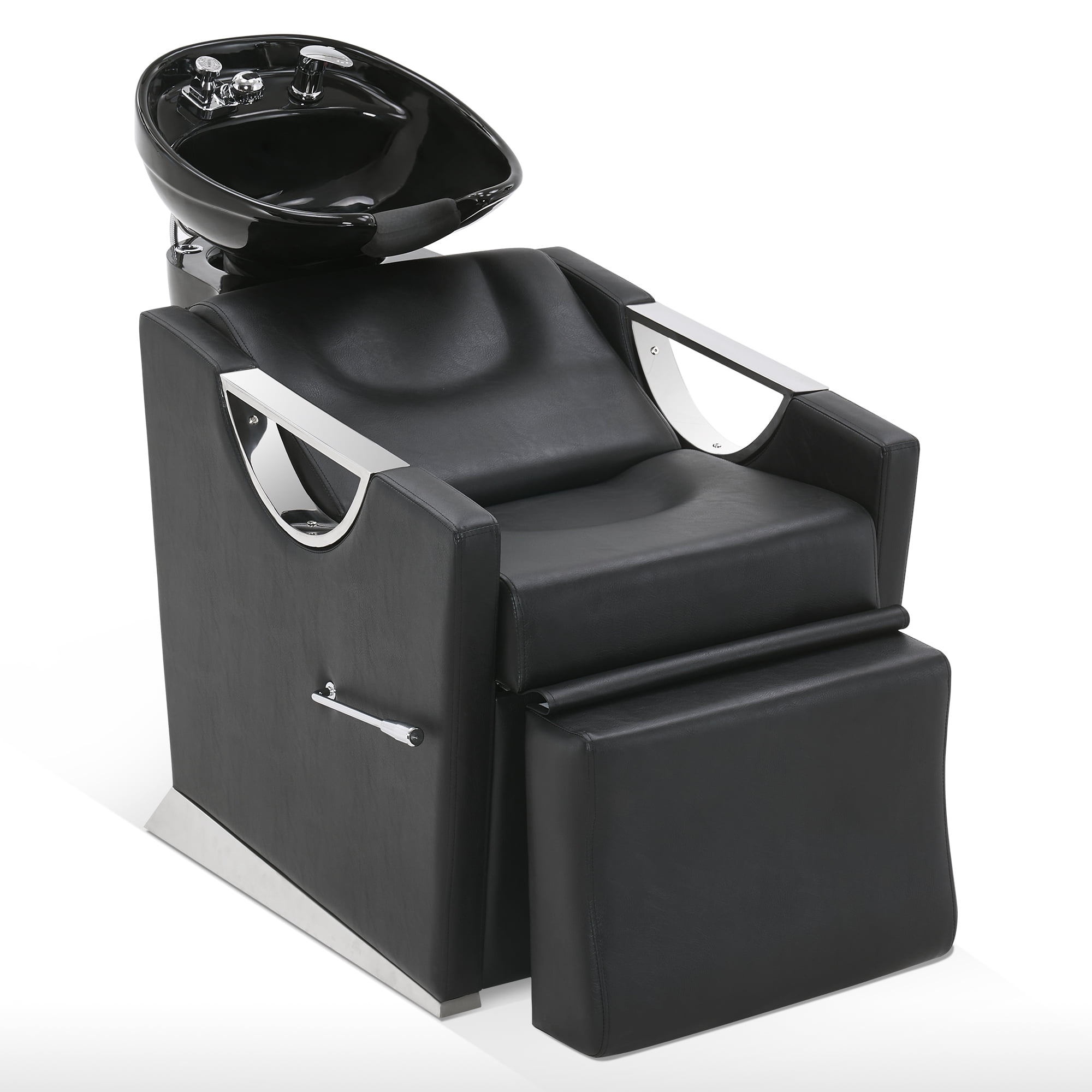 BarberPub Ceramic Bowl Shampoo Chair Extended Ceramic Shampoo Bowl Sink ...