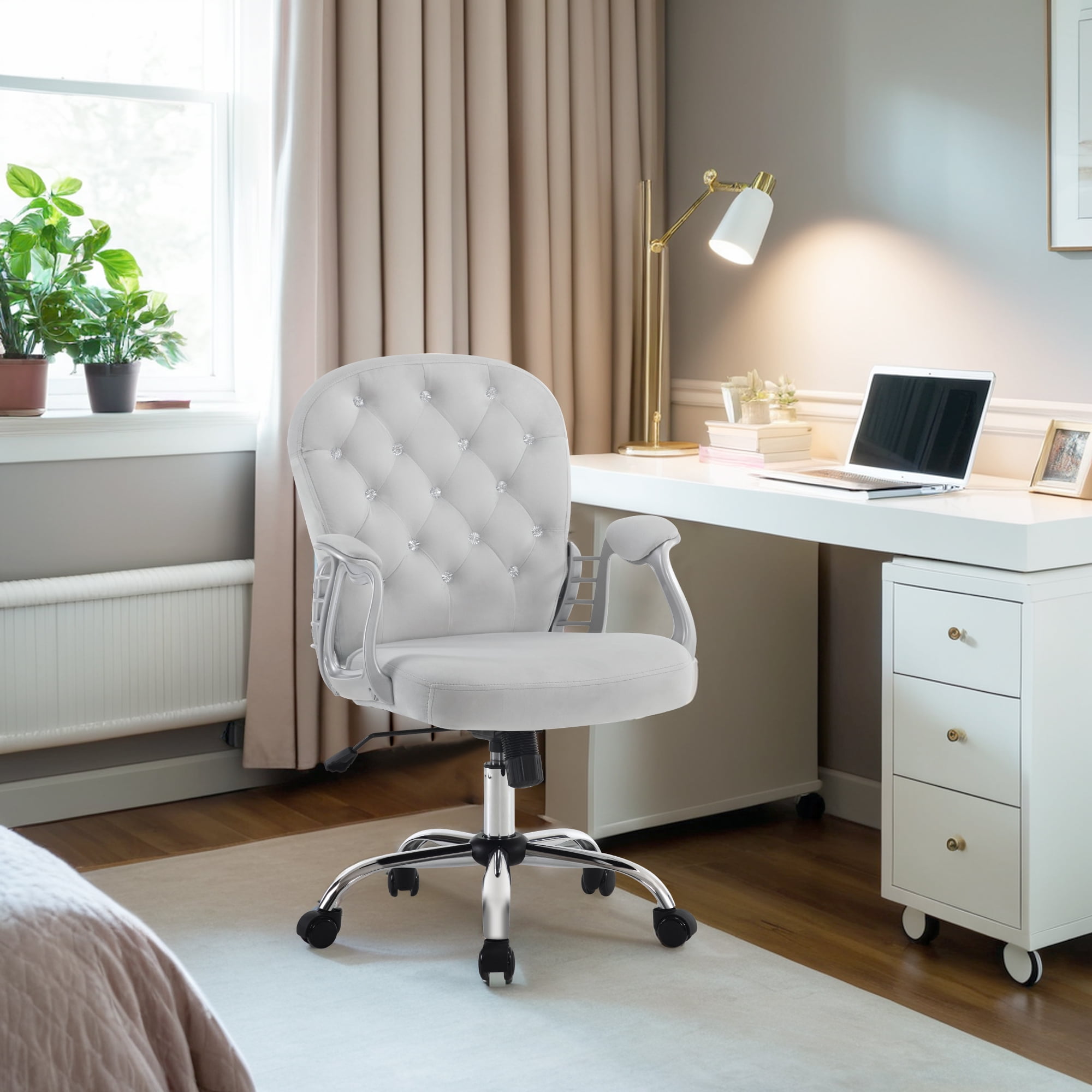 BarberPub Ergonomic Nail Tech Chair with Lumbar Support, Adjustable ...