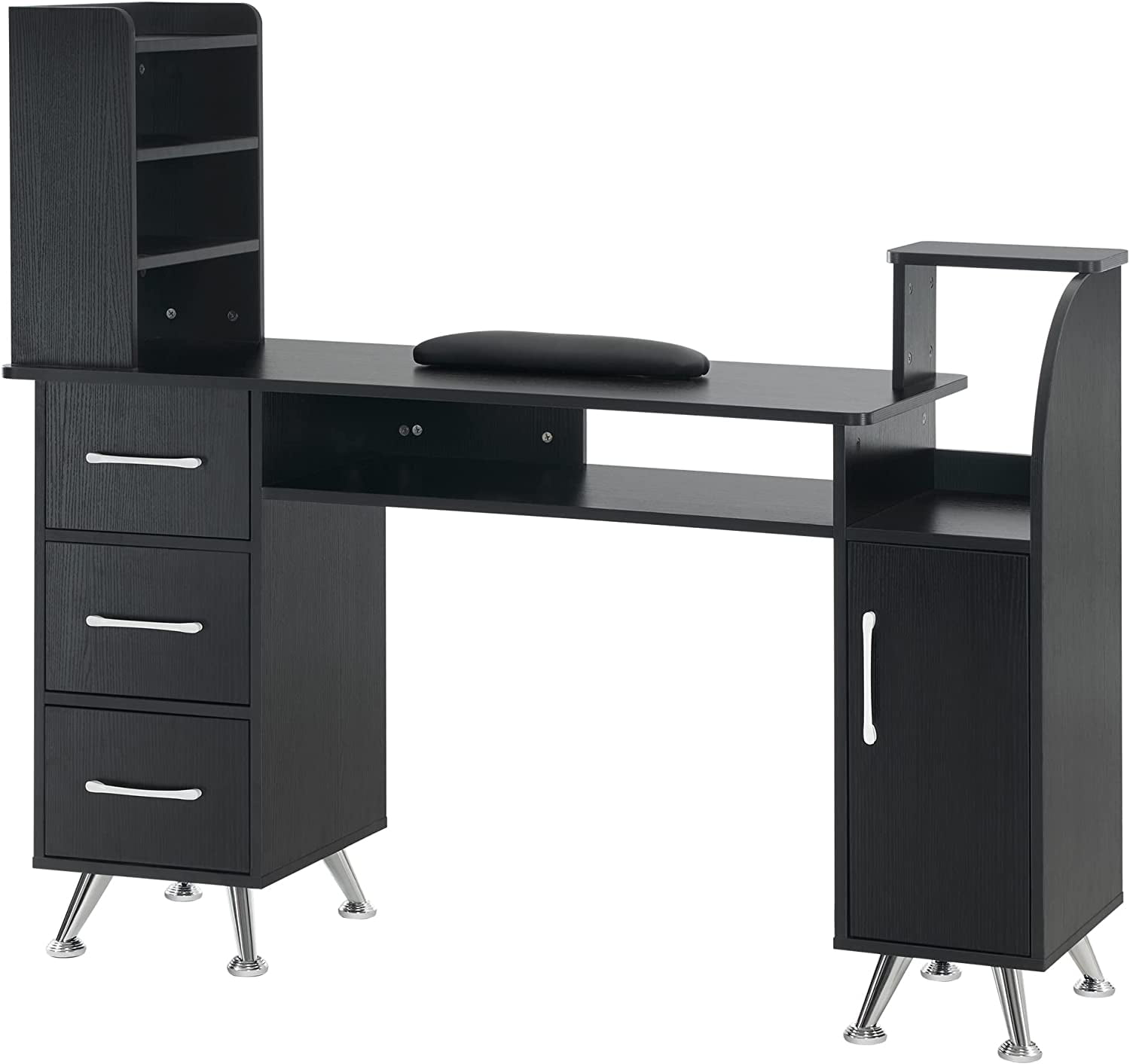 "BarberPub Salon Manicure Table, Beauty Equipment with Wrist Cushion ...