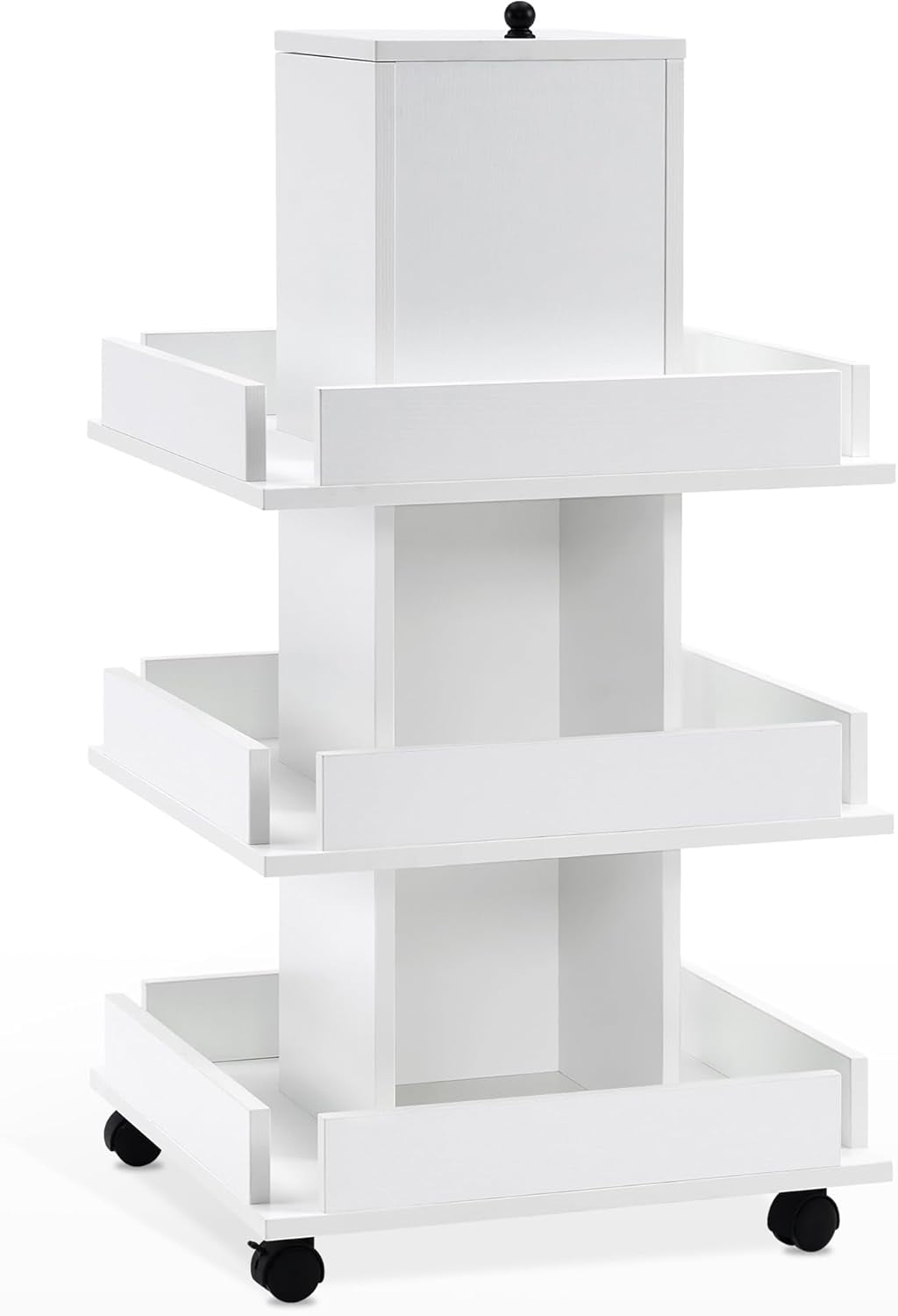 BarberPub Multi-Functional Kitchen Trolley with Lockable Wheels, 3-Tier ...