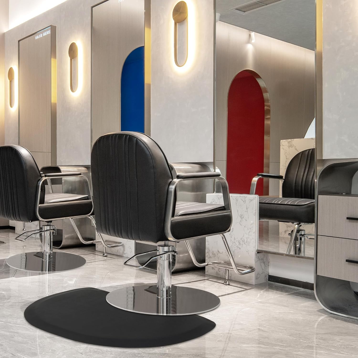 BarberPub 2.3'x3.6' Anti Fatigue Salon Barber Floor Mat for Hair ...