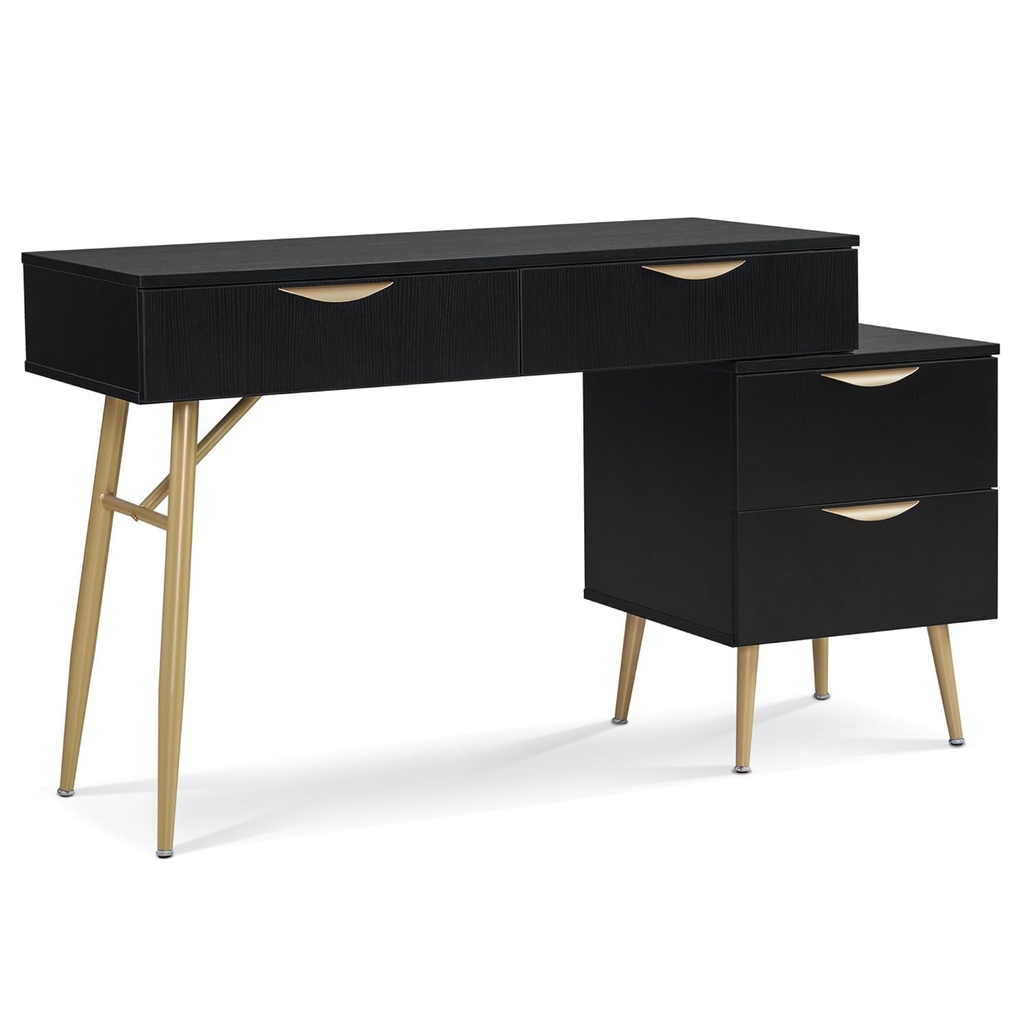 BarberPub Makeup Vanity Desk, 4 Drawers, Black, Living Room, Bedroom ...