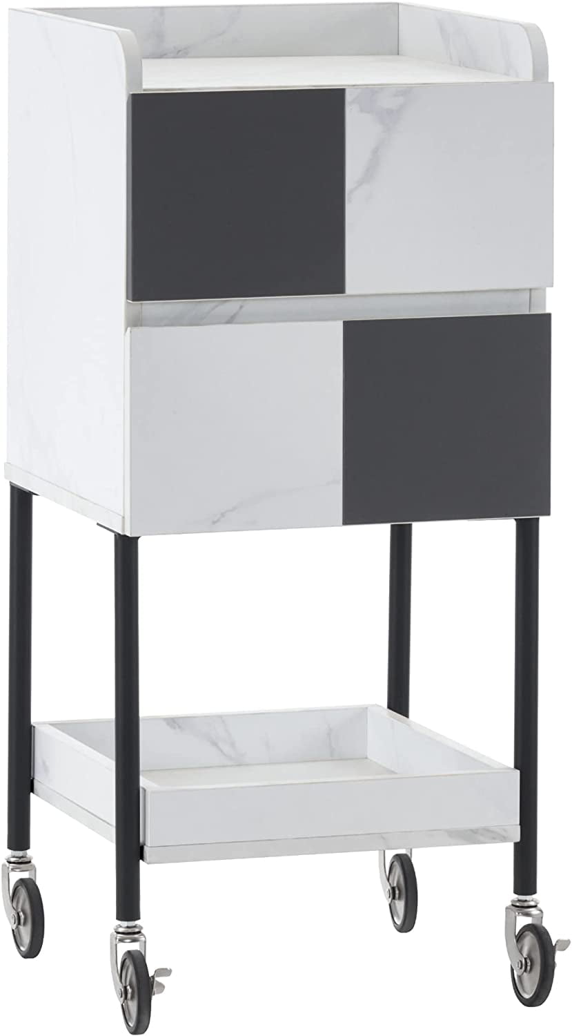 BarberPub Salon Storage Rolling Cart with Casters, Contrast Panel Craft ...