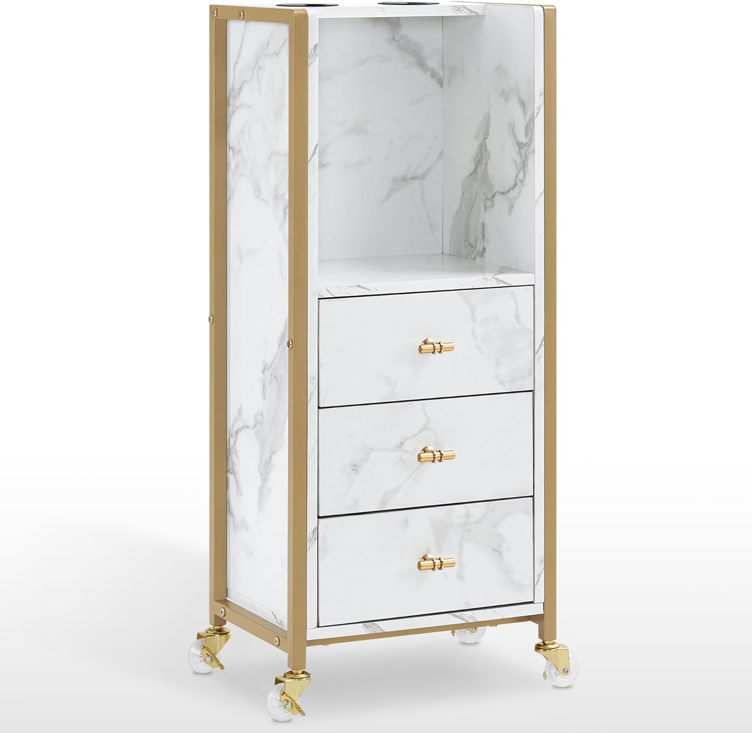 Giantex 3-Shelf Tool Cart w/Lockable Wheels, Steel Utility Mobile ...