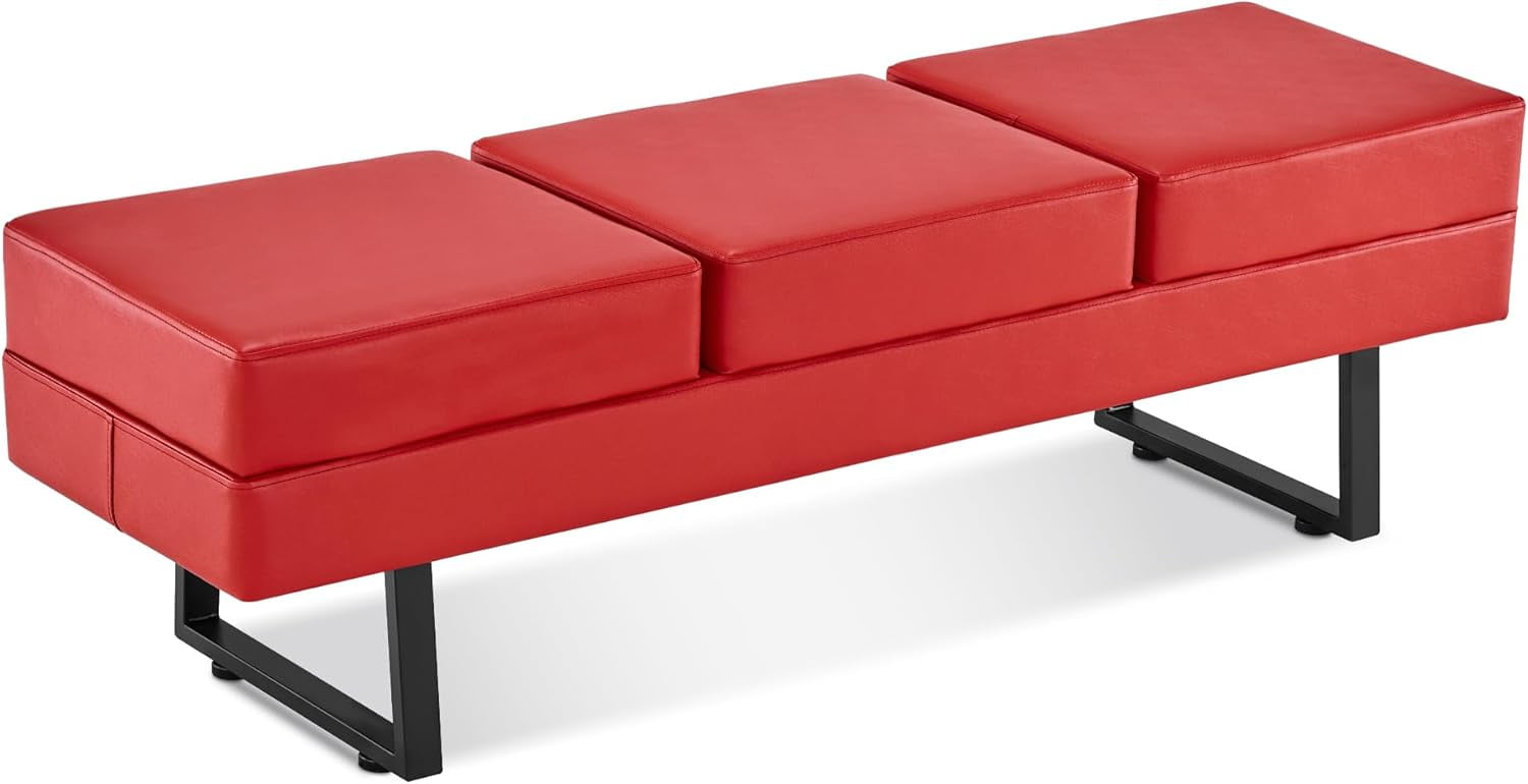 BarberPub Waiting Room Chairs, Heavy Duty Office Guest Reception Bench ...