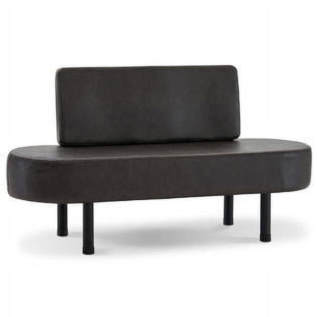 BarberPub Waiting Room Chairs Reception Bench, Leather Office Salon ...