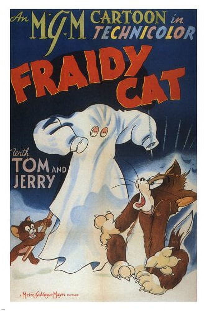 Barbera And Hanna'S Fraidy Cat Tom & Jerry Movie Poster Fun-Loving 1942 ...