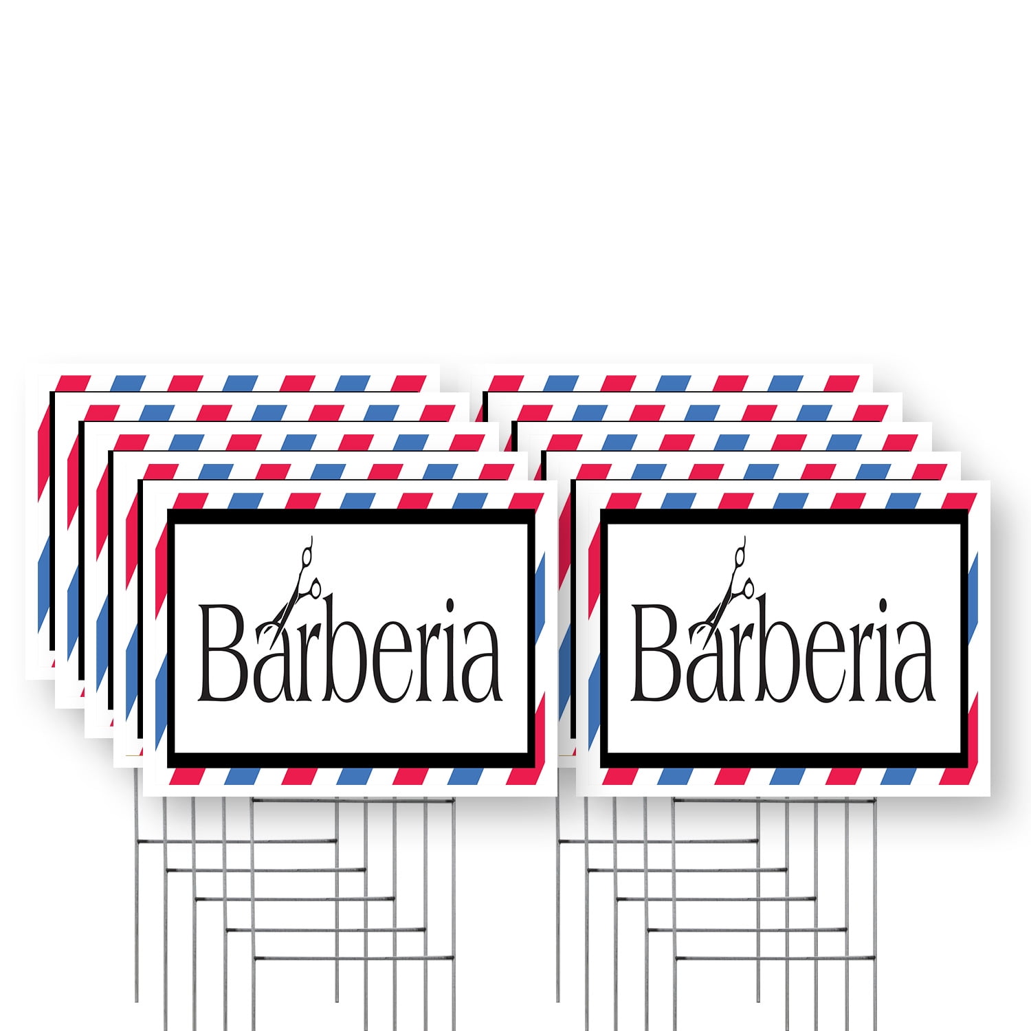 Barberia Yard Sign 10 Pack of 12 Inch x 16 Inch Double Sided ...