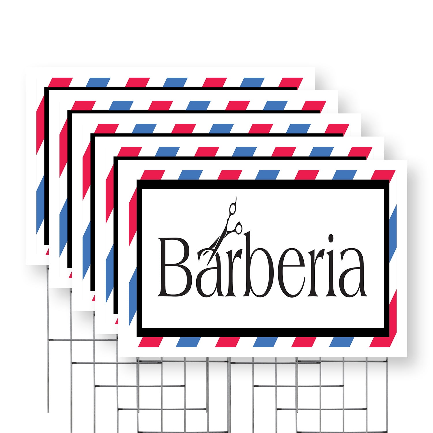 Barberia Yard Sign 5 Pack of 24 Inch x 36 Inch Single Sided ...