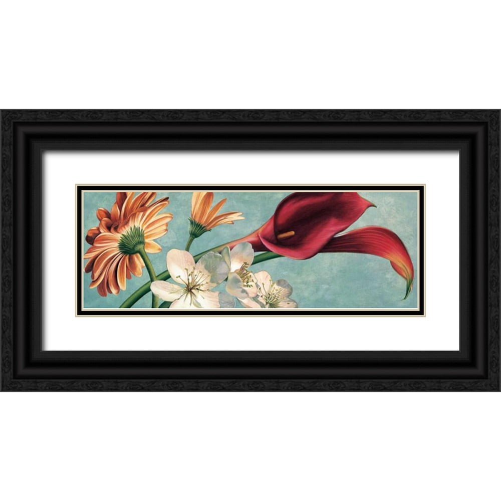 Barberini, Eva 24x11 Black Ornate Wood Framed with Double Matting ...