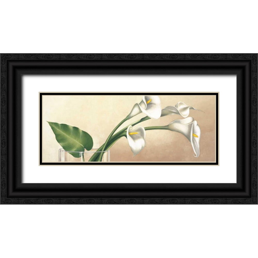 Barberini, Eva 24x12 Black Ornate Wood Framed with Double Matting ...