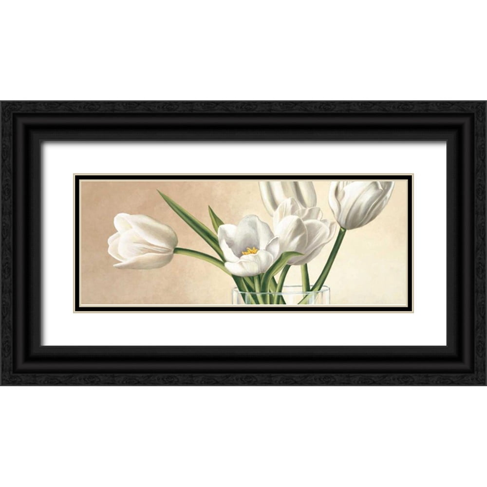 Barberini, Eva 32x15 Black Ornate Wood Framed with Double Matting ...