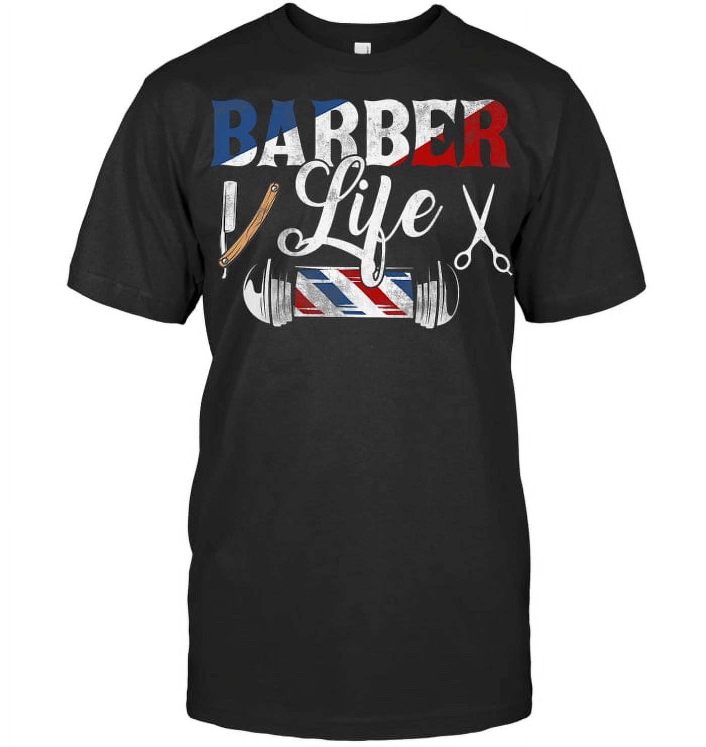 Barberlife Pole Scissors Blade Shop Hairstylist Barber T Shirt ...