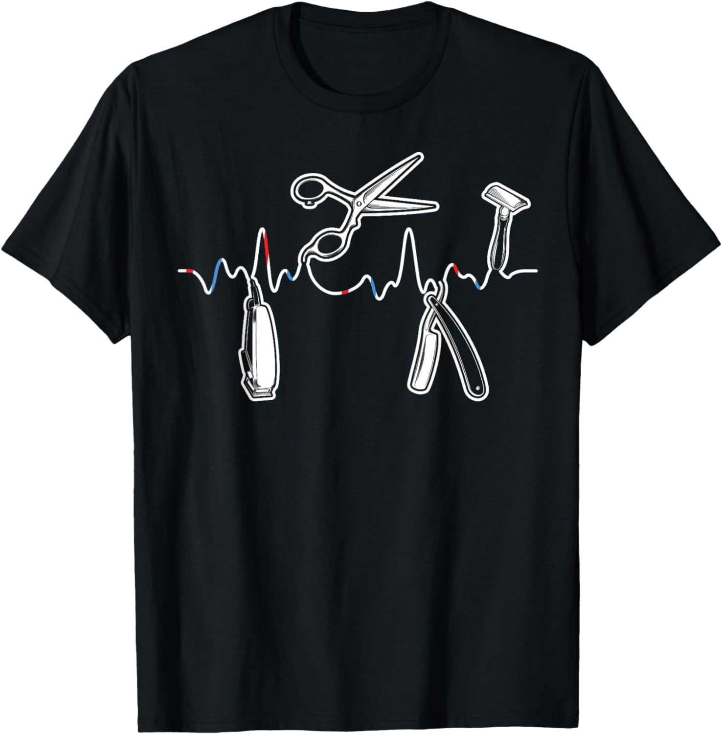 Barbers Pole Scissors Hair Clippers Retro Barber Lifeline T-ShirtBrand ...