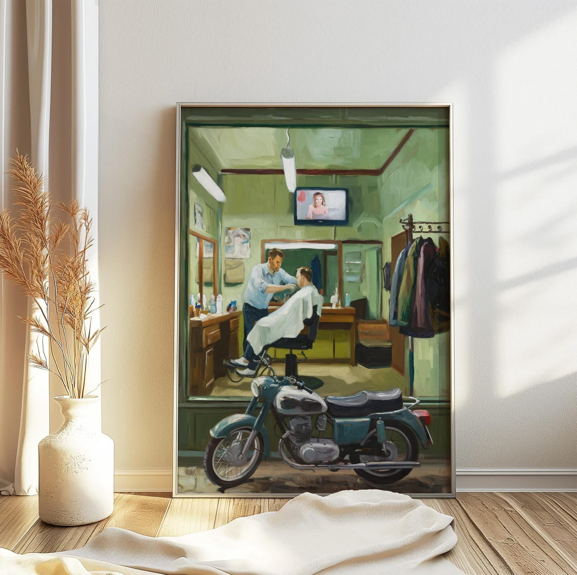 Barbershop Poster, Retro Barber Wall Art, Hairdressing Print, Classic ...