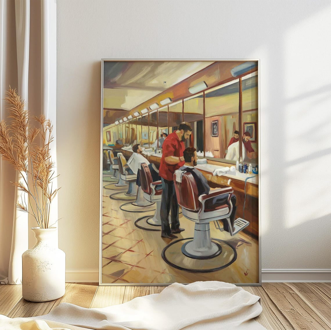 Barbershop Poster, Retro Barber Wall Art, Hairdressing Print, Classic ...