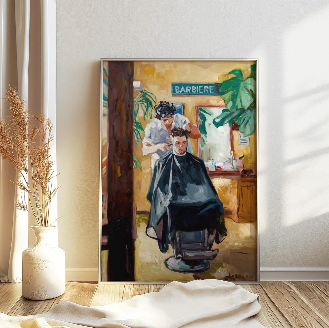 Barbershop Poster Retro Barber Wall Art Hairdressing Print Classic ...