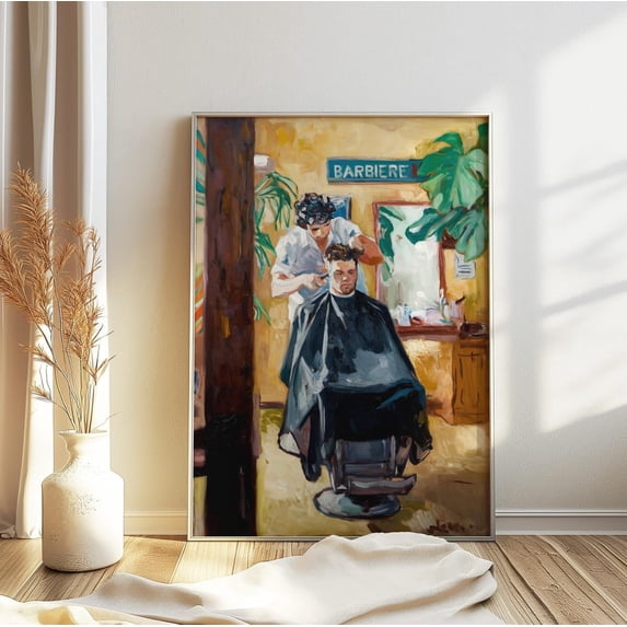 Barbershop Poster Retro Barber Wall Art Hairdressing Print Classic ...