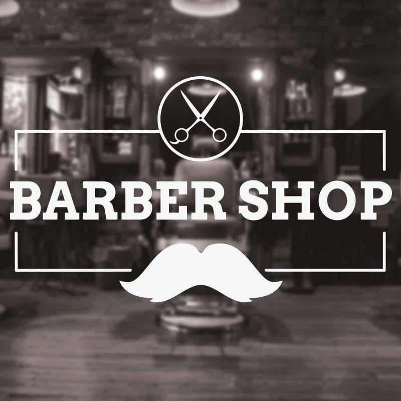 Barbershop Sign Haircuts and Shaves Vinyl Wall Decal Sticker Barber ...