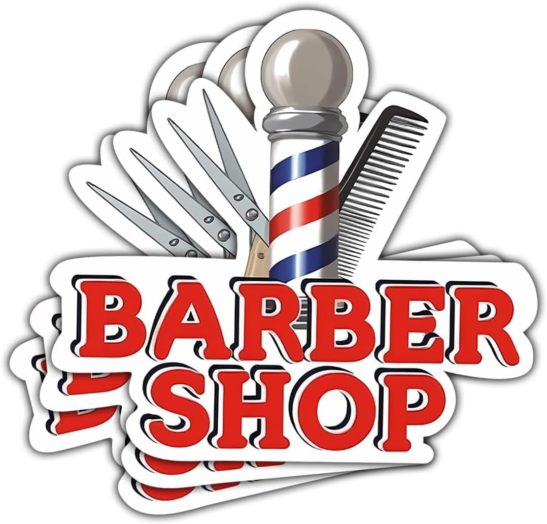 Barbershop Sticker, Barber Shop Pole Cartoon, Barber Sticker Decal ...