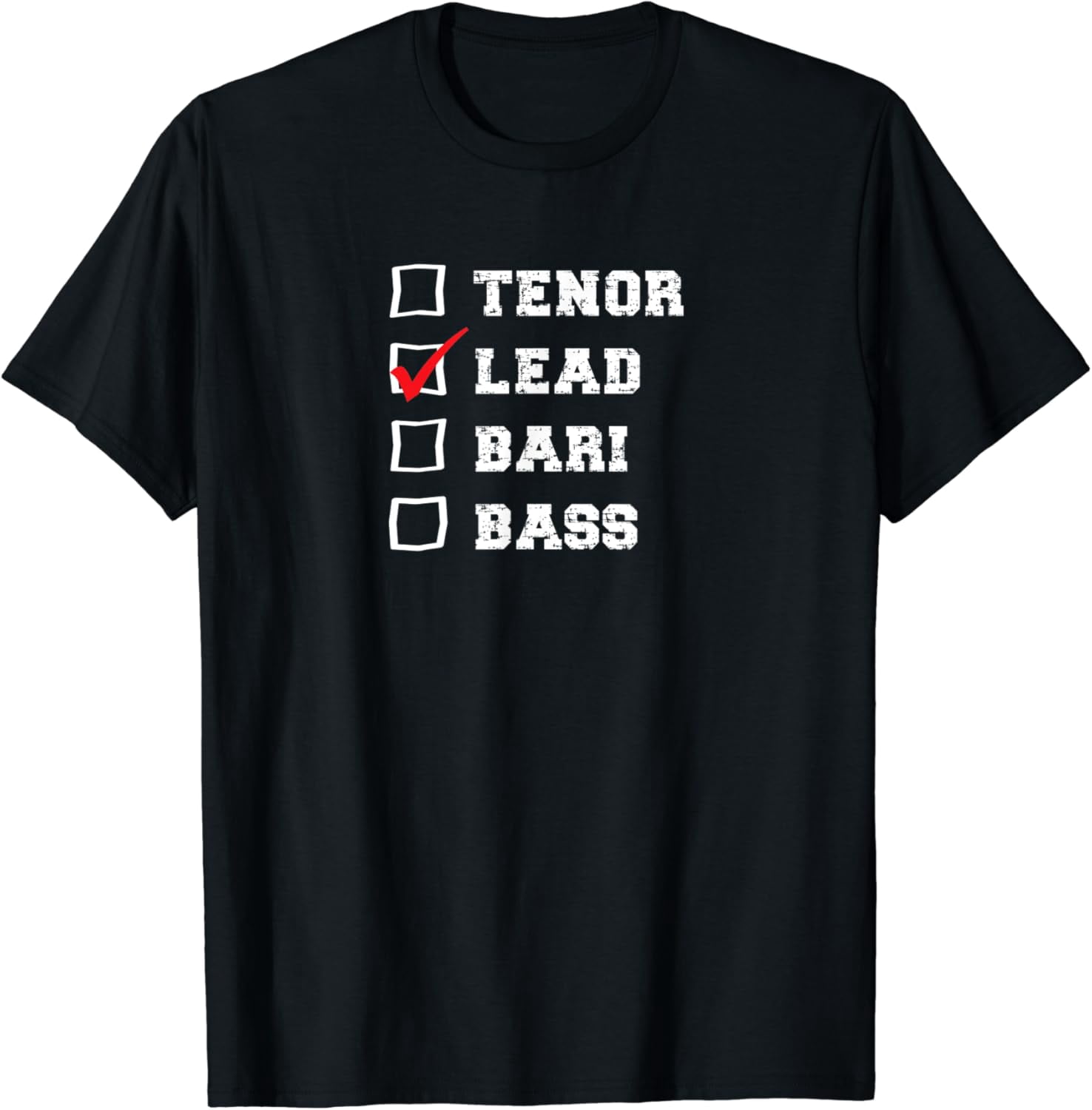 Barbershop Voice Checkbox I Sing Lead Quartet Singer T-Shirt - Walmart.com