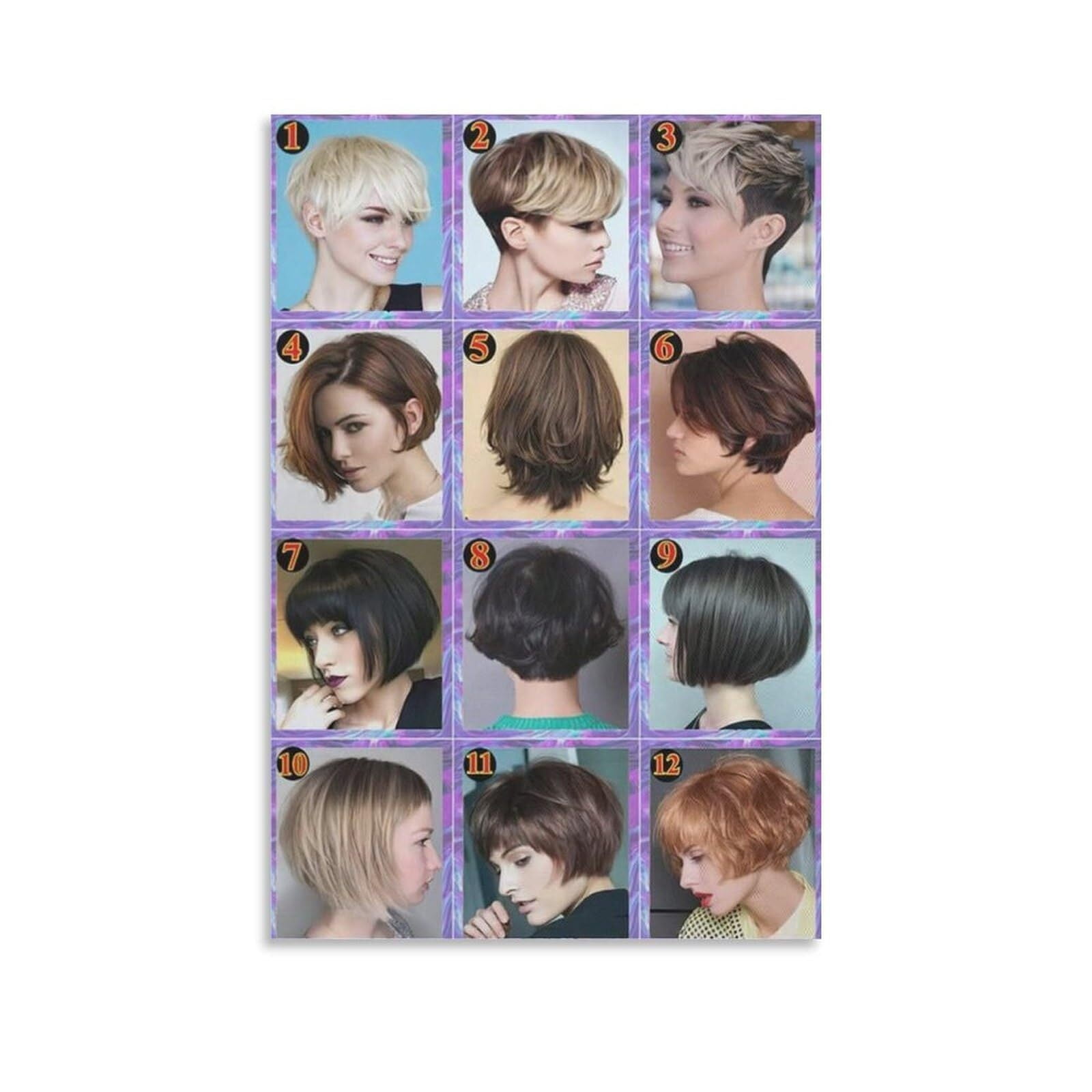 Barbershop Wall Women's Short Hair Posters Women's Haircut Posters Home ...