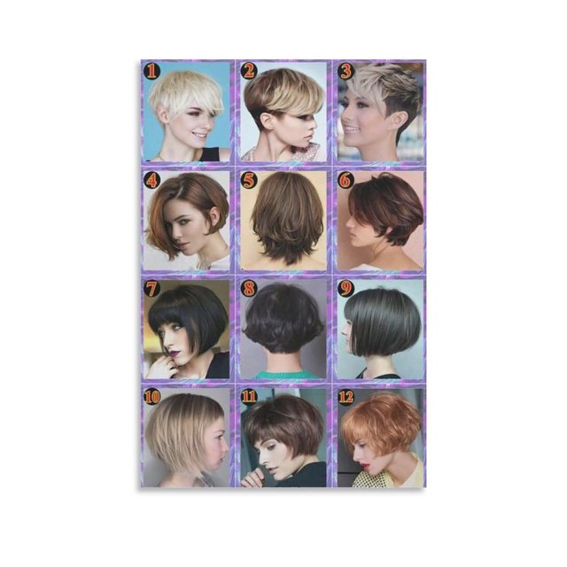 Barbershop Wall Women's Short Hair Posters Women's Haircut Posters Home ...