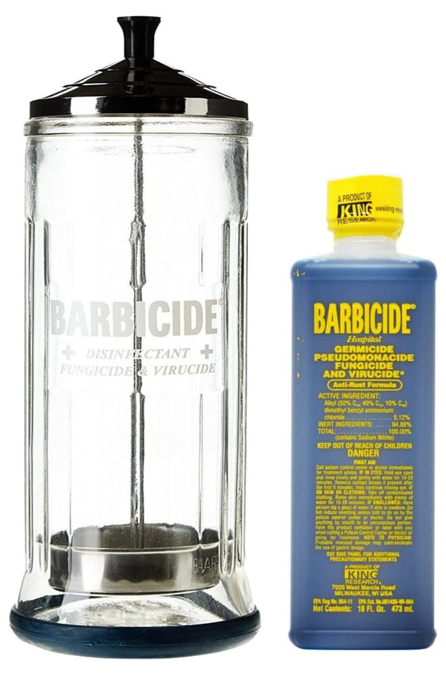 Barbicide Disinfecting Jar Large 37oz + Disinfectant 16oz - Walmart.com