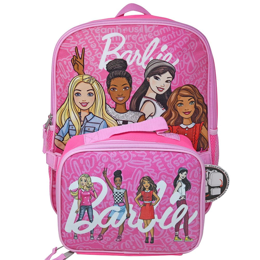 Barbie by Fast Forward Kids Backpack with Lunch Bag, Pink - Walmart ...