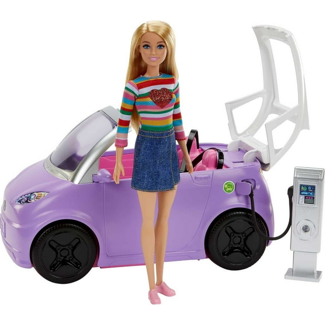 Barbie's Convertible Electric Vehicle Car HJV36 for Road Adventures ...