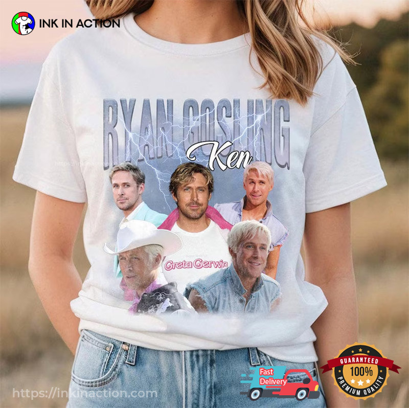 Barbie 2023 Ryan Gosling As Ken 90s Portrait Shirt - Walmart.com