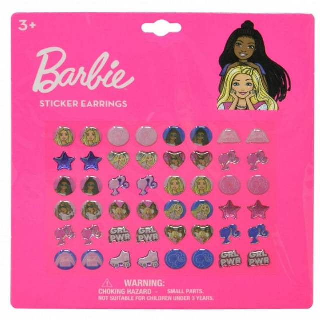 Barbie 24 Pair Sticker Earrings on Blister Card- 2 PACK - Walmart.com
