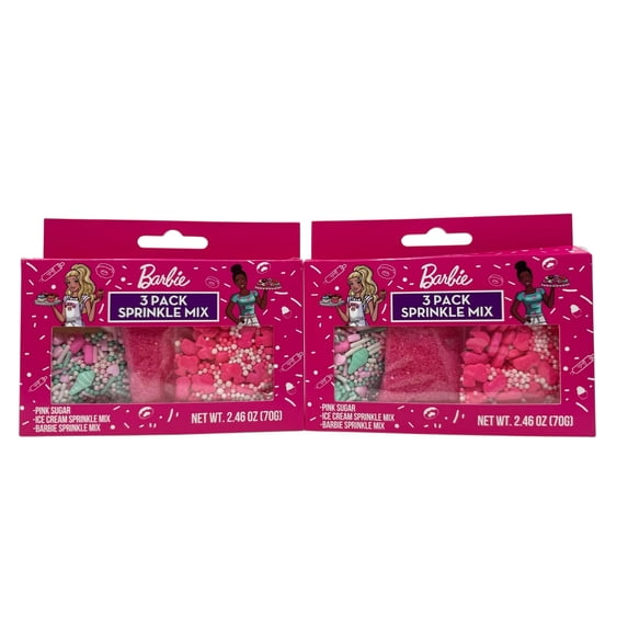 Barbie 3-Pack Sprinkle Mix, 2.46 Oz Set of 2, for Decorating Cupcakes ...