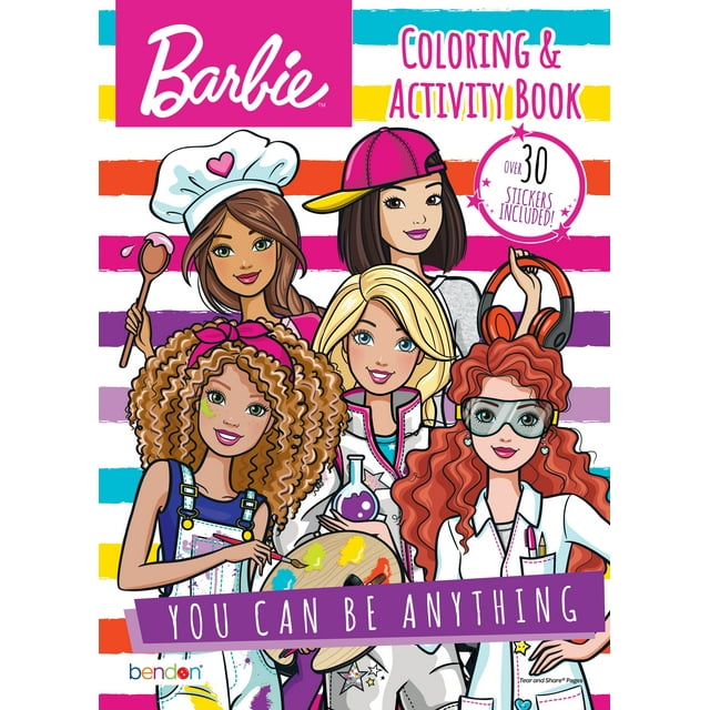 Barbie 32-Page Coloring and Activity Book with Stickers, Paperback, by ...