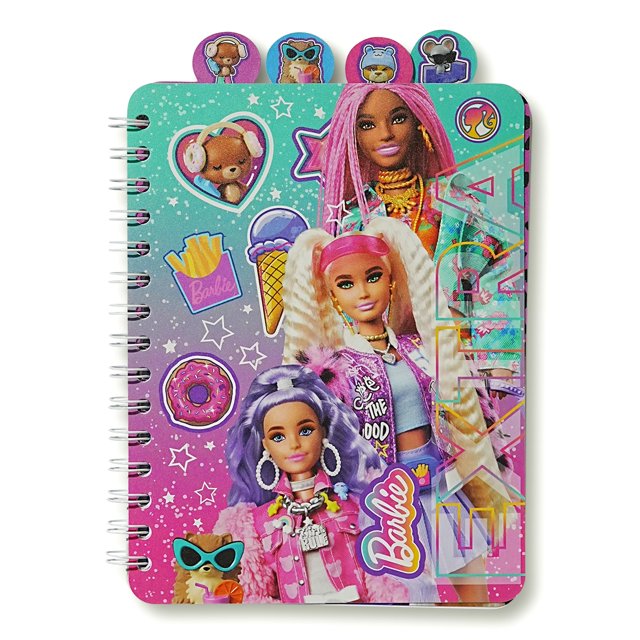 Barbie 4 Tab Spiral Notebook | 9 x 6 Inches - Walmart Business Supplies