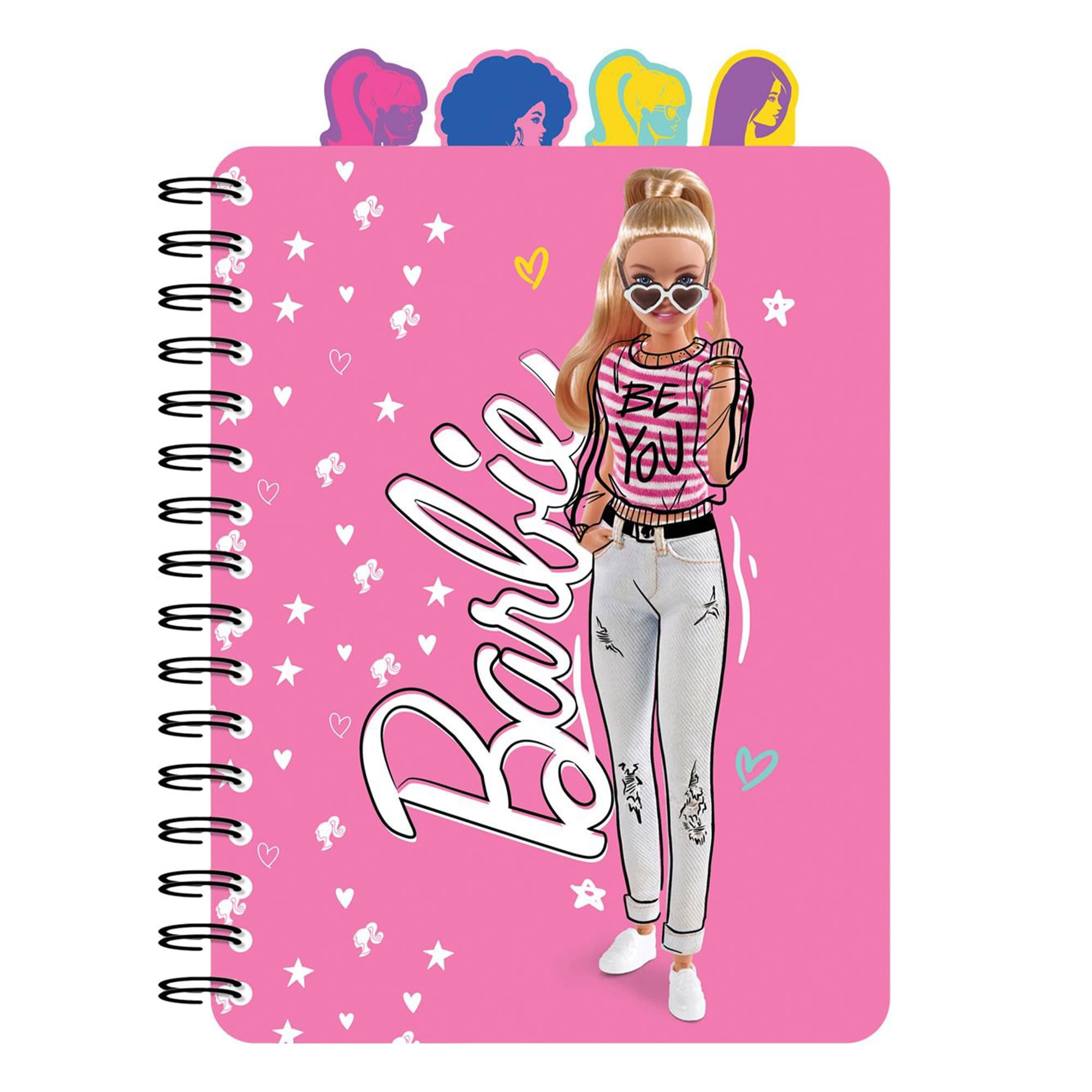 Barbie 4-Tab Spiral Notebook Journal | 9 x 6 Inches - Walmart.com