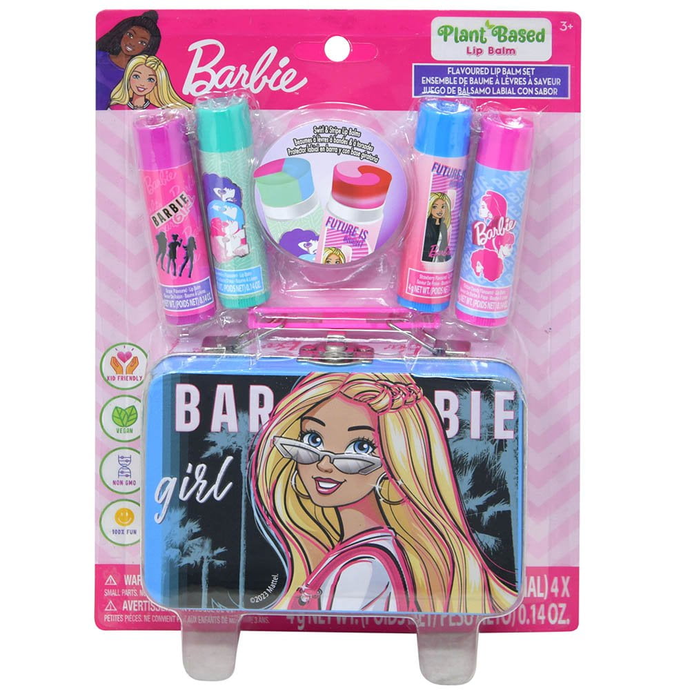 Barbie 4pk Lip Balm With Tin on Card - Walmart.com