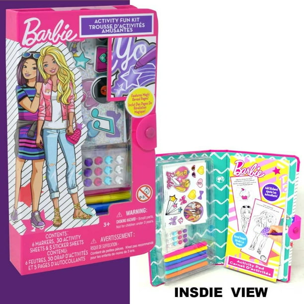 Barbie Activity Kit- 6 marker, 30 activity sheets, stickers - Walmart ...