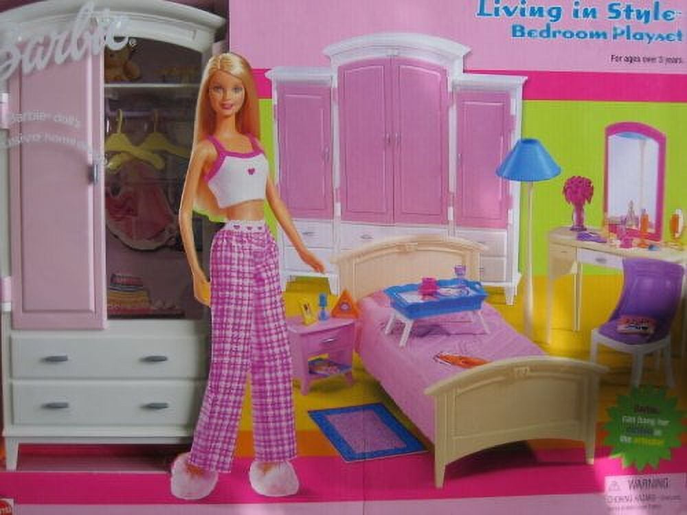 Barbie All Around Home Bedroom Playset 2000 Mattel 67552 - Walmart.com
